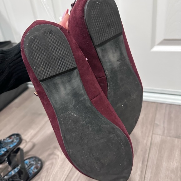 Report | Shoes | Report Burgundy Pointy Flats And With 3 Straps | Poshmark